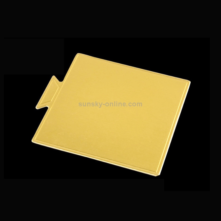 100 / Pack Small Square Cake Cardboard Pad Thick Rigid Golden Cake ...