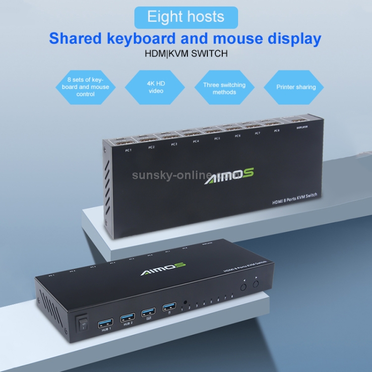 AIMOS AM-KVM801 HDMI 8 Ports KVM Switch