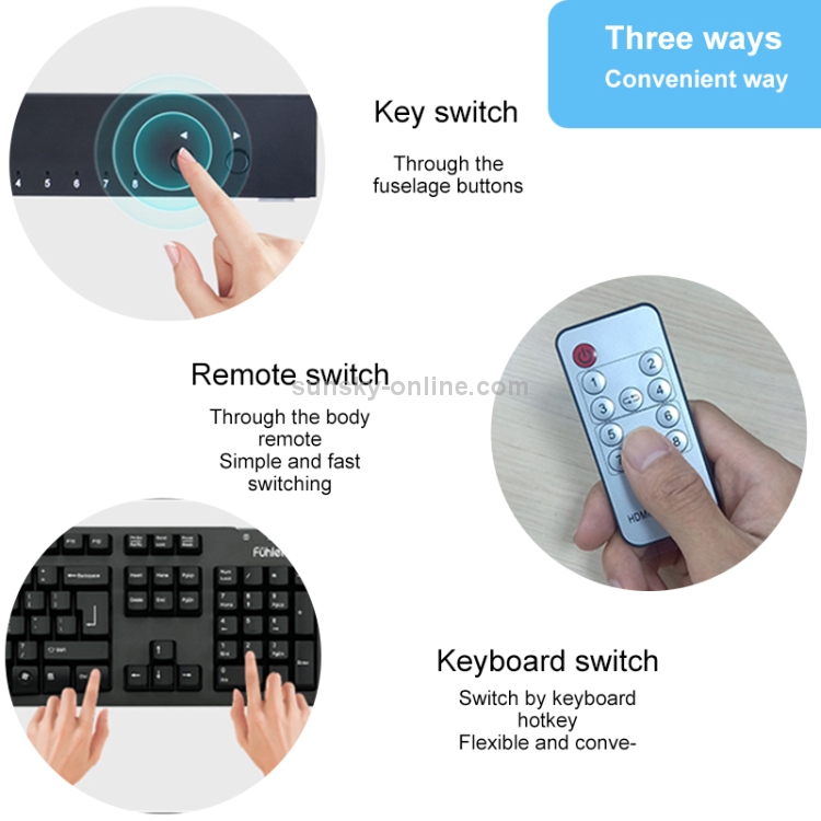 AIMOS AM-KVM801 HDMI 8 Ports KVM Switch