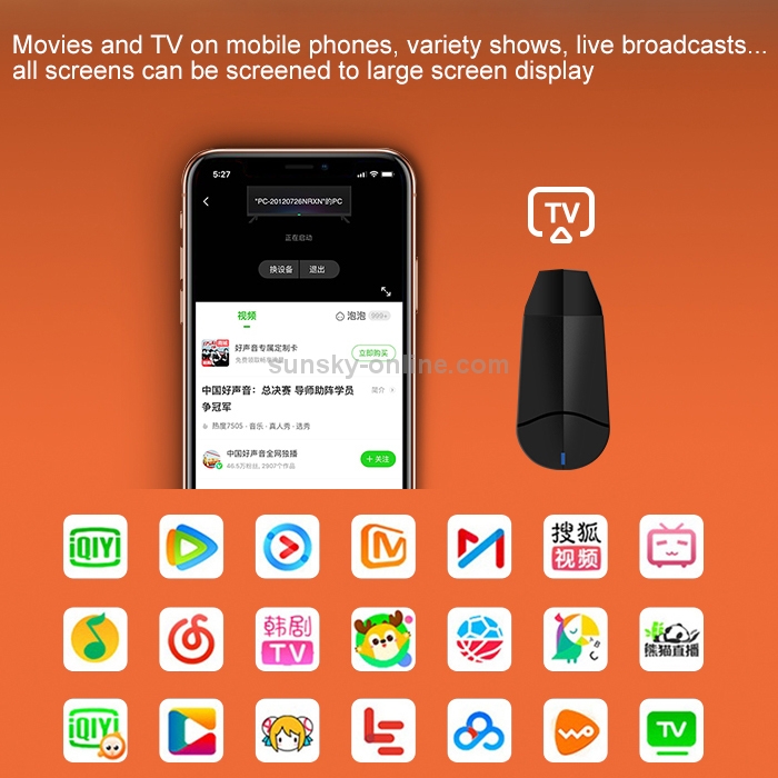 MiraScreen K6 Wireless Display Dongle 2.4G WiFi Dual Core 4K HDMI TV Stick voor Windows, Android ...