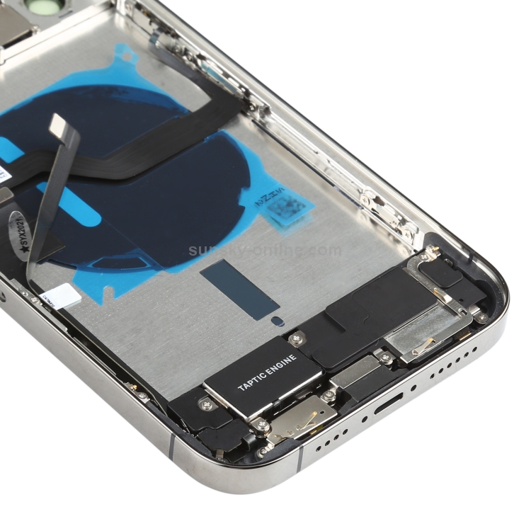 iPhone 12 Pro Max(검은색)용 배터리 후면 덮개 어셈블리(측면 키 및 스피커 링거 버저 및 모터 및 카메라 렌즈 및 ...