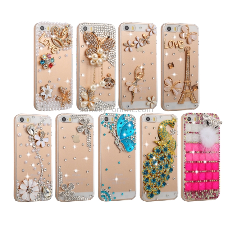 Fevelove for iPhone SE & 5s & 5 Diamond Encrusted Bling Crown Pattern ...