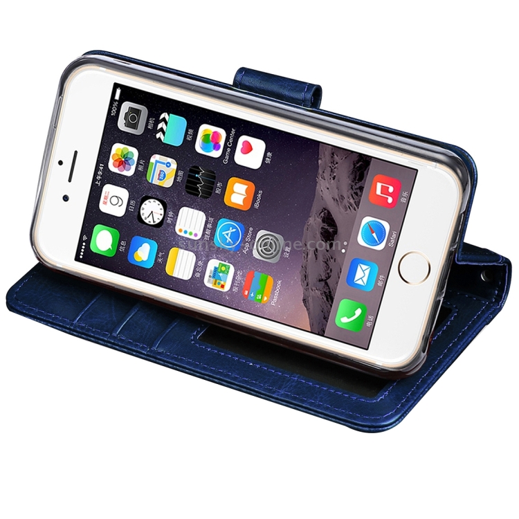 For iPhone 5 & 5s & SE Crazy Horse Texture Horizontal Flip Leather Case ...