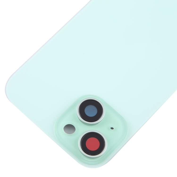 Iphone 15 Plus용 유리 배터리 뒷면 커버 카메라 렌즈 커버 포함 녹색
