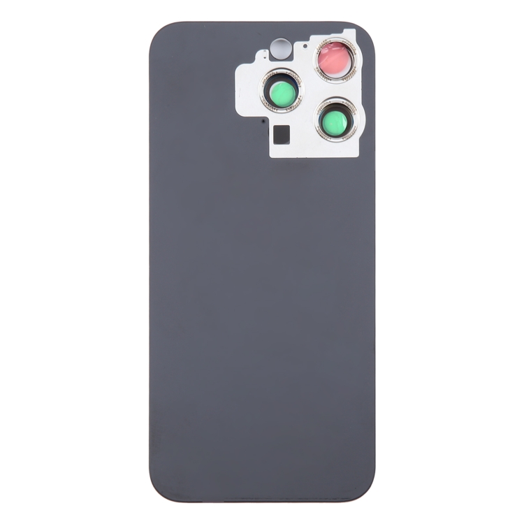Iphone 15 Pro용 유리 배터리 뒷면 커버 카메라 렌즈 커버 포함 검은색
