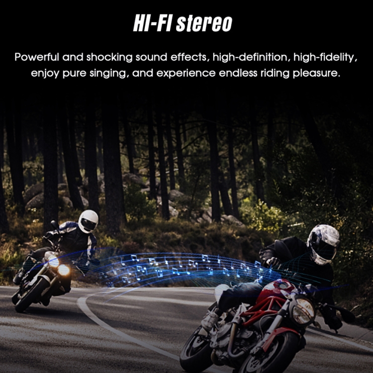 HY-1001 Bluetooth 5.0 Casco de motocicleta Auricular 800M 2 Riders ...
