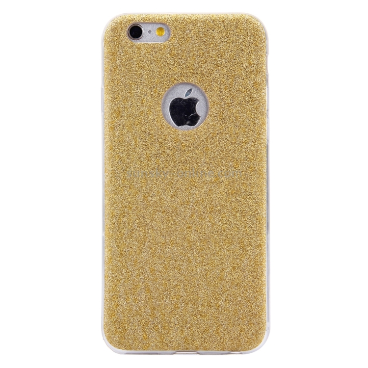 For iPhone 6 & 6s Glitter Powder Soft TPU Protective Cover Case (Gold)