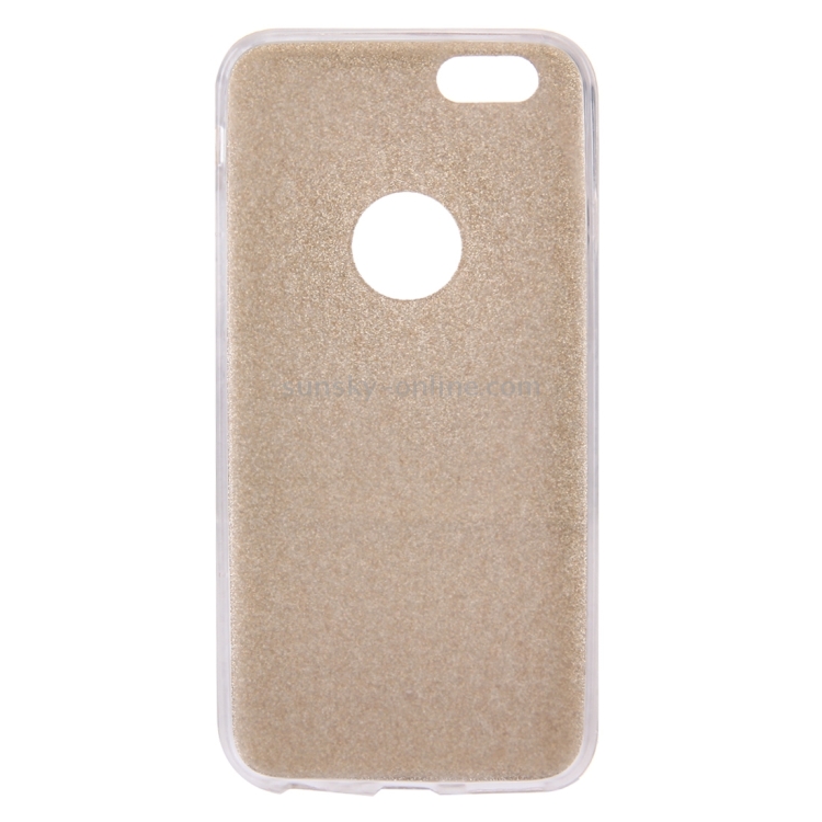 For iPhone 6 & 6s Glitter Powder Soft TPU Protective Cover Case (Gold)