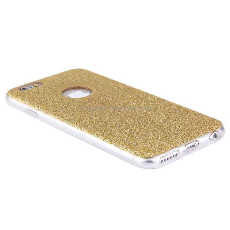 For iPhone 6 & 6s Glitter Powder Soft TPU Protective Cover Case (Gold)