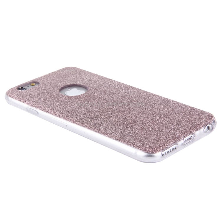 For iPhone 6 & 6s Glitter Powder Soft TPU Protective Cover Case (Rose Gold)