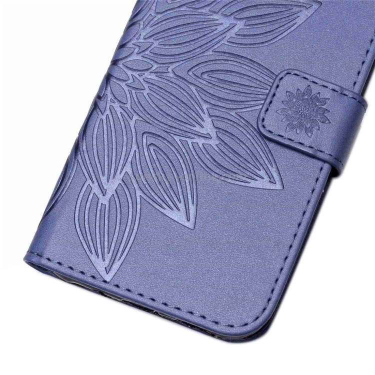 For iPhone 6 & 6s Crazy Horse Texture Half Flower Printing Horizontal ...