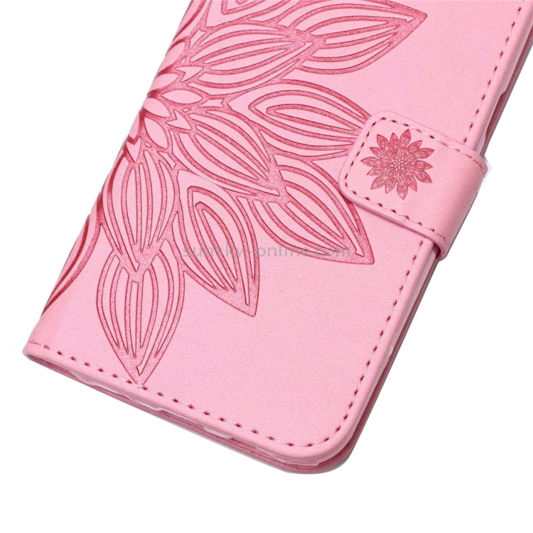 For iPhone 6 & 6s Crazy Horse Texture Half Flower Printing Horizontal ...