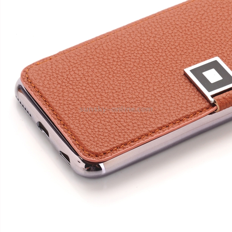 For iPhone 6 Plus & 6s Plus Litchi Texture Horizontal Flip Leather Case ...