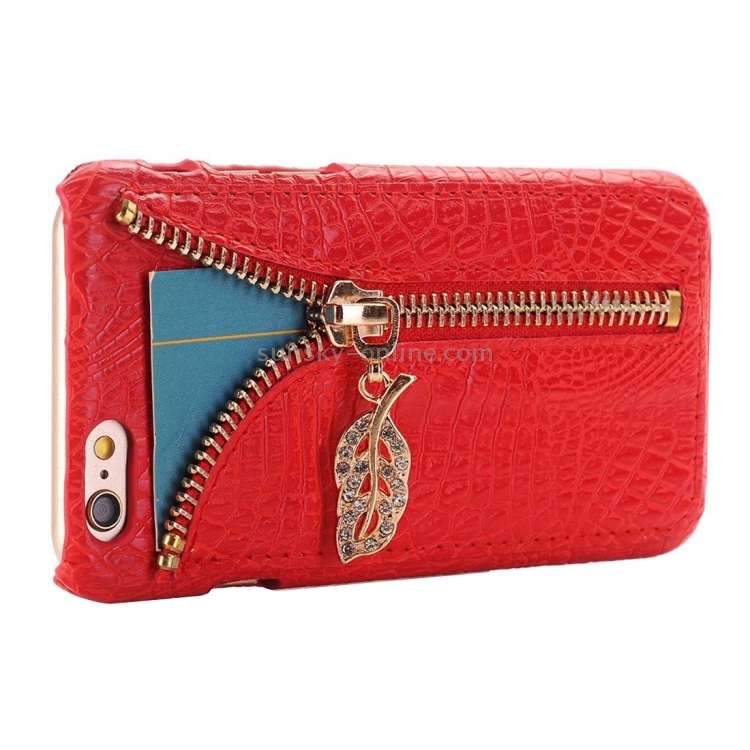 For iPhone 6 Plus & 6s Plus Snake Skin Texture Zipper Leather Case with ...