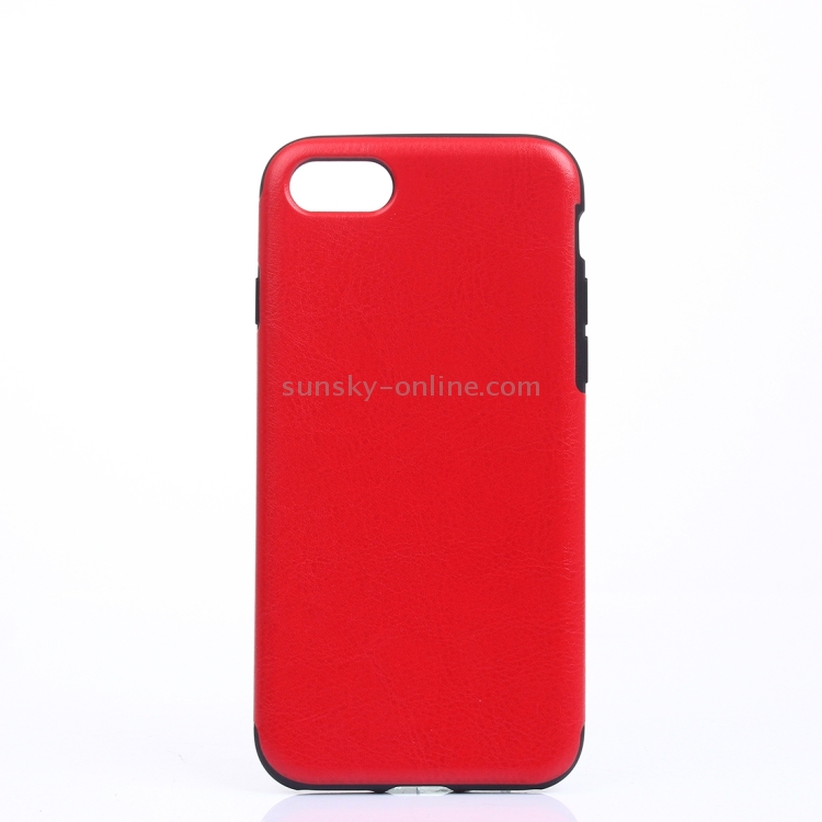 For iPhone 8 & 7 Crazy Horse Texture Soft PU Protective Leather Case(Red)