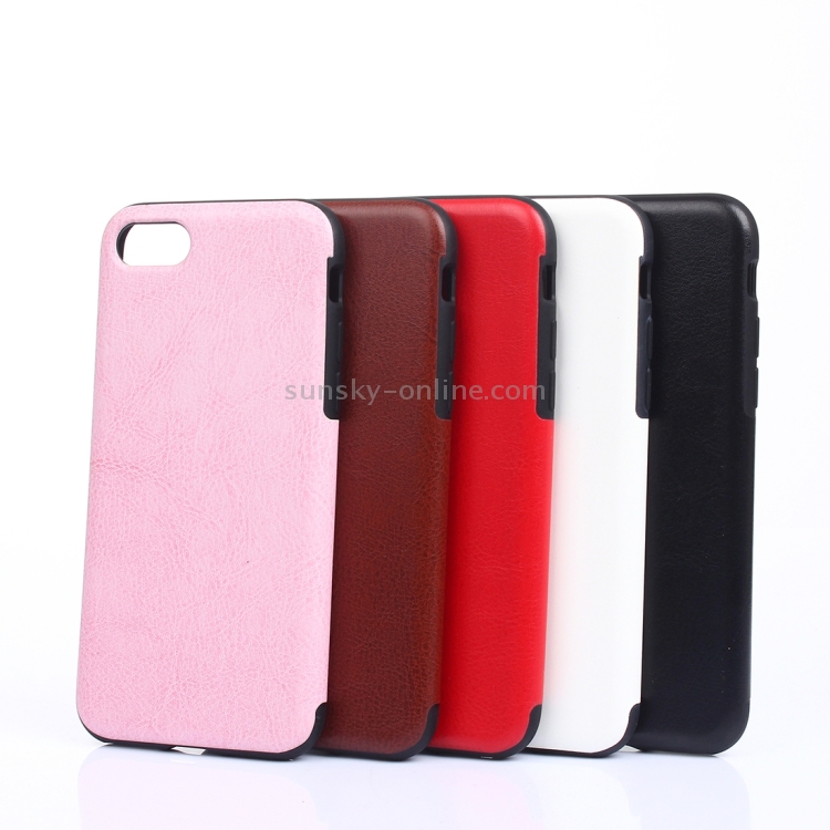 For iPhone 8 & 7 Crazy Horse Texture Soft PU Protective Leather Case(Pink)