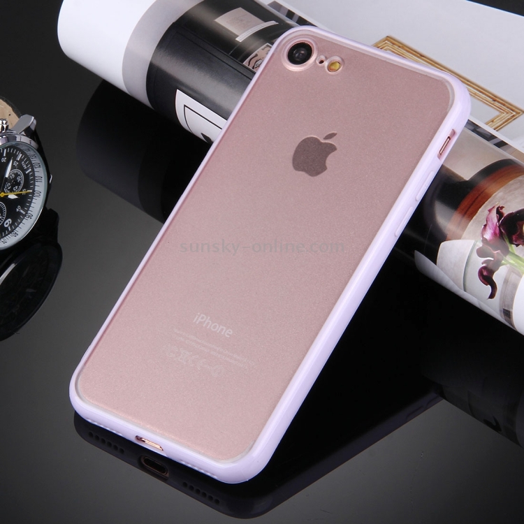 For iPhone 8 & 7 TPU + PC Transparent Protective Case(Purple)