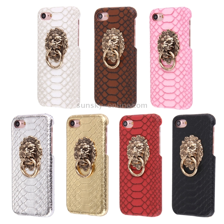 For iPhone 8 & 7 Snakeskin Texture Paste Skin PC Protective Case with ...