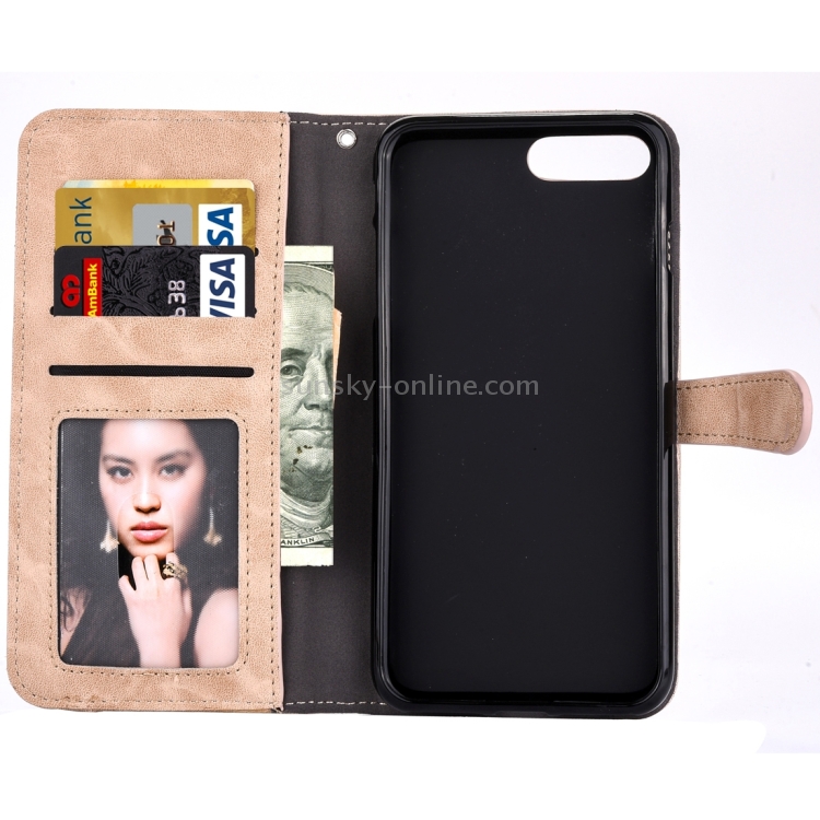 For iPhone 8 & 7 Embroidery Flower Pattern Horizontal Flip Leather Case ...