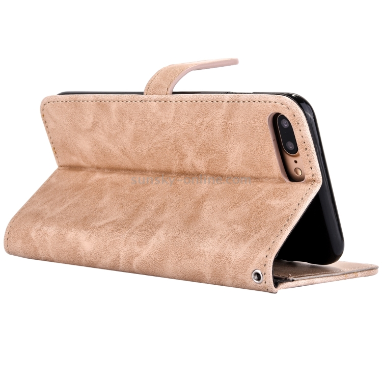 For iPhone 8 & 7 Embroidery Flower Pattern Horizontal Flip Leather Case ...