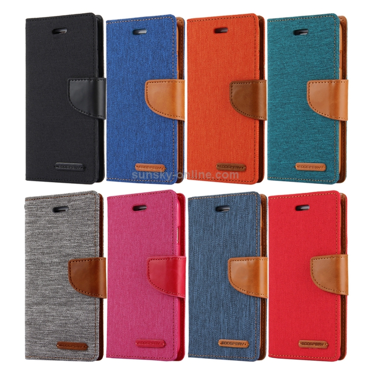 GOOSPERY CANVAS DIARY for iPhone 8 & 7 Canvas Texture Horizontal Flip ...
