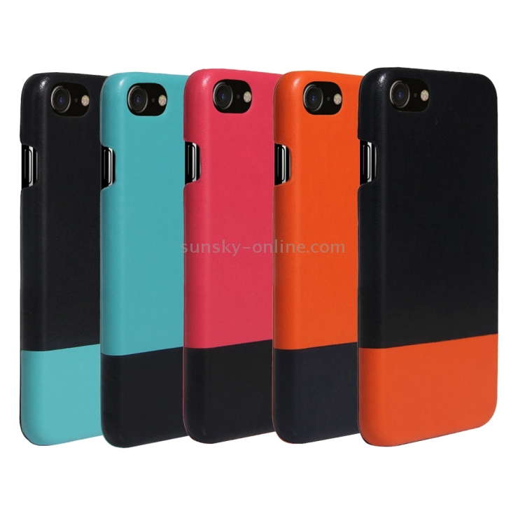For iPhone 8 & 7 Fashionable Color Matching Bicolourable PC + PU ...