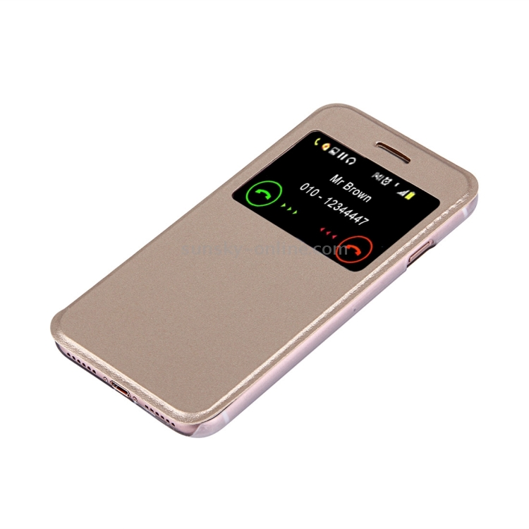 For iPhone 8 & 7 Horizontal Flip Leather Case with Call Display ID ...