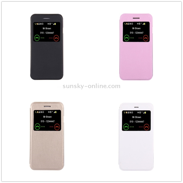 For iPhone 8 & 7 Horizontal Flip Leather Case with Call Display ID ...