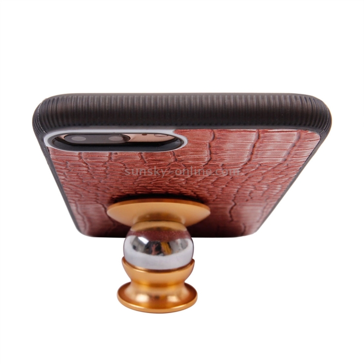 For iPhone 8 Plus & 7 Plus Crocodile Texture Magnetic Suction Style TPU ...