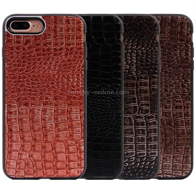 For iPhone 8 Plus & 7 Plus Crocodile Texture Magnetic Suction Style TPU ...