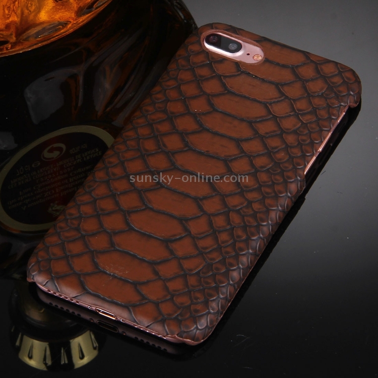For iPhone 8 Plus & 7 Plus Snakeskin Texture Paste Skin PC Protective ...