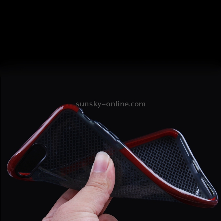 For iPhone 8 Plus & 7 Plus Plaid Texture Transparent TPU Protective ...