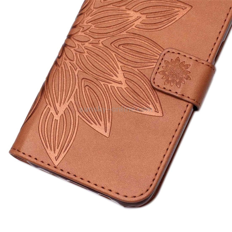 For iPhone 8 Plus & 7 Plus Crazy Horse Texture Half Flower Printing ...