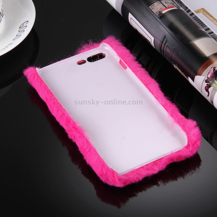 For iPhone 8 Plus & 7 Plus Genuine Rabbit Hair Diamond Encrusted PC ...