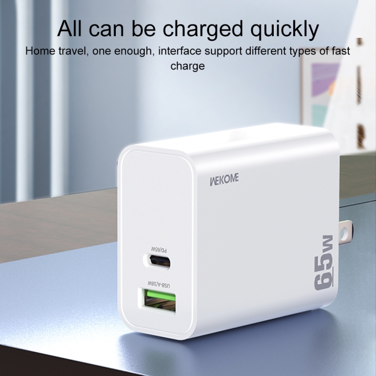 WK WP-U116 Sonic 65W USB+USB-C/Type-C Fast Charge Charger ...