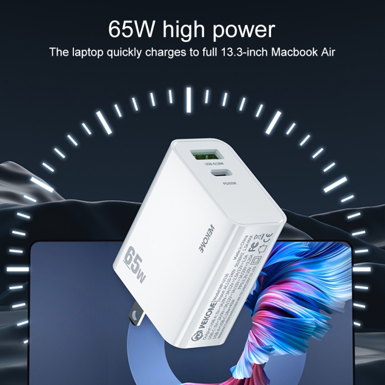 WK WP-U116 Sonic 65W USB+USB-C/Type-C Fast Charge Charger ...