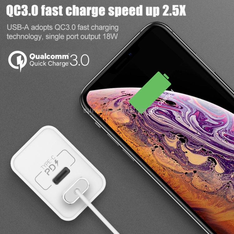 MOMAX UM13 PD+QC3.0 20W Type-C / USB-C + USB Quick Charging Travel ...