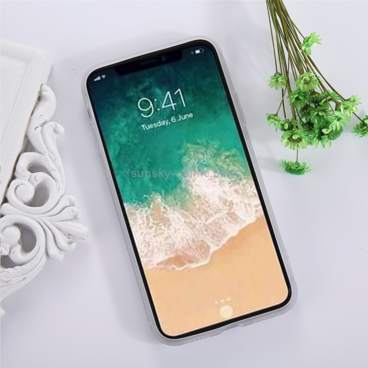 For iPhone X / XS Pure Color TPU Protective Back Cover Case (White)