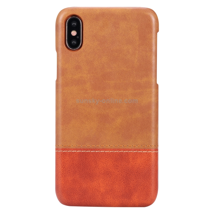 For iPhone X / XS Crazy Horse Texture Color Matching Bicolourable PC ...