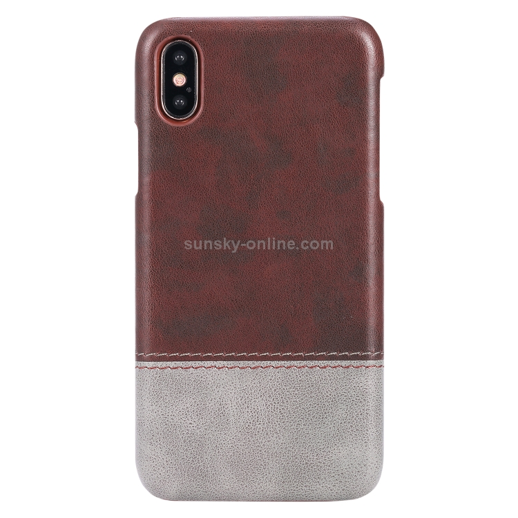 For iPhone X / XS Crazy Horse Texture Color Matching Bicolourable PC ...