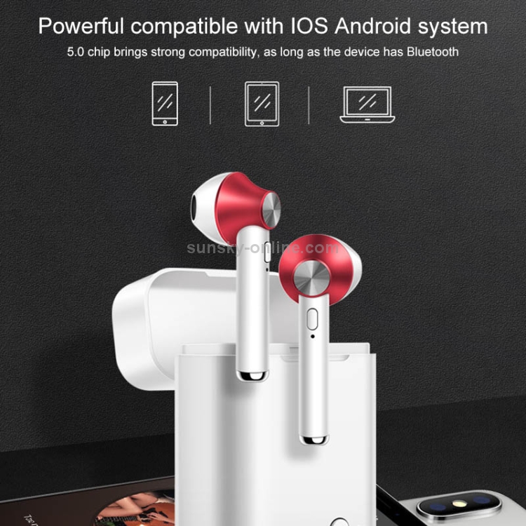D012 TWS Bluetooth 5.0 Auricular inalámbrico Bluetooth con caja de ...