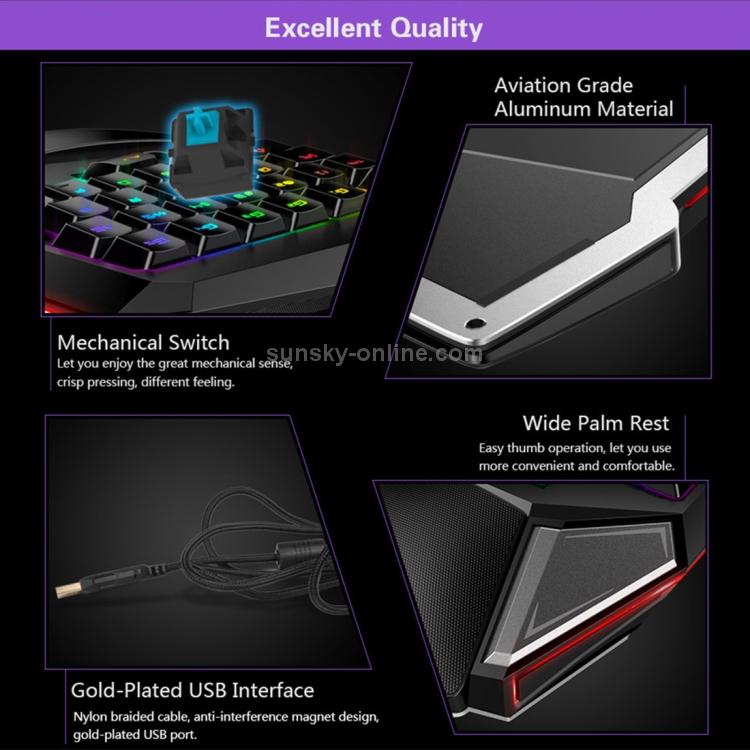 SUNSKY - DELUX T9 Plus Professional Mechanical Gaming Keypad with 11 ...