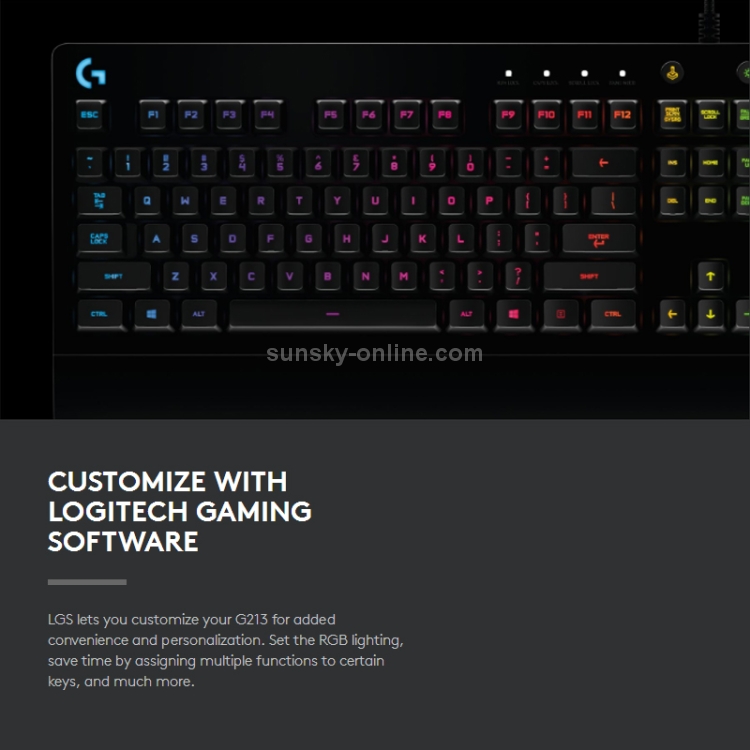 Logitech G213 USB 2.0 Wired Gaming Keyboard with RGB Backlight ...