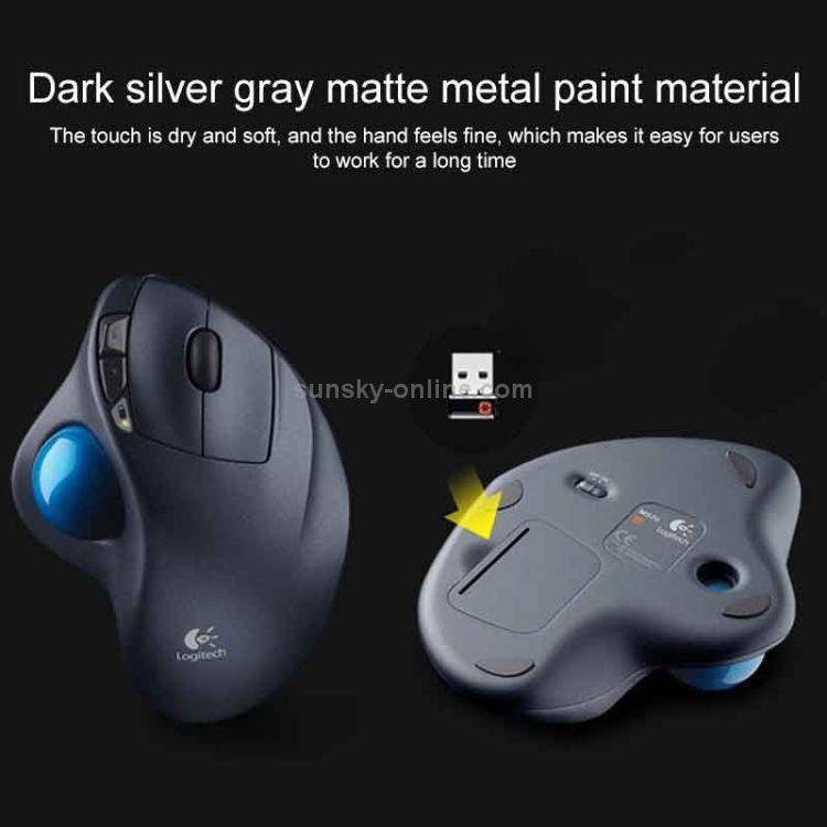 Logitech M570 5 Buttons 2000DPI Wireless Trackball Drawing Mouse(Dark ...