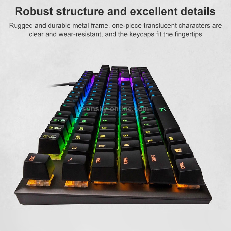 Kingston HyperX Alloy HX-KB1SS2-US RGB Pro Silver Shaft Mechanical ...