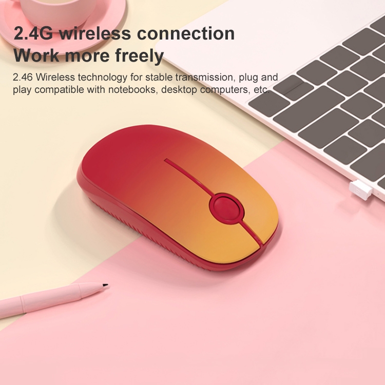 FOETOR i330-Colorful Wireless Mouse(Gold Red)