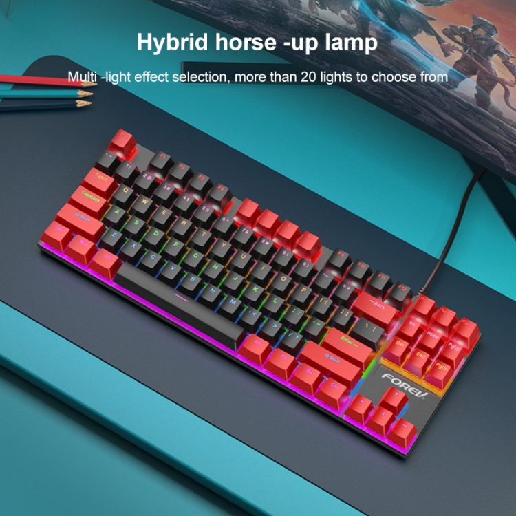 FOREV FV-301 87-keys Blue Axis Mechanical Gaming Keyboard ความยาวสาย ...