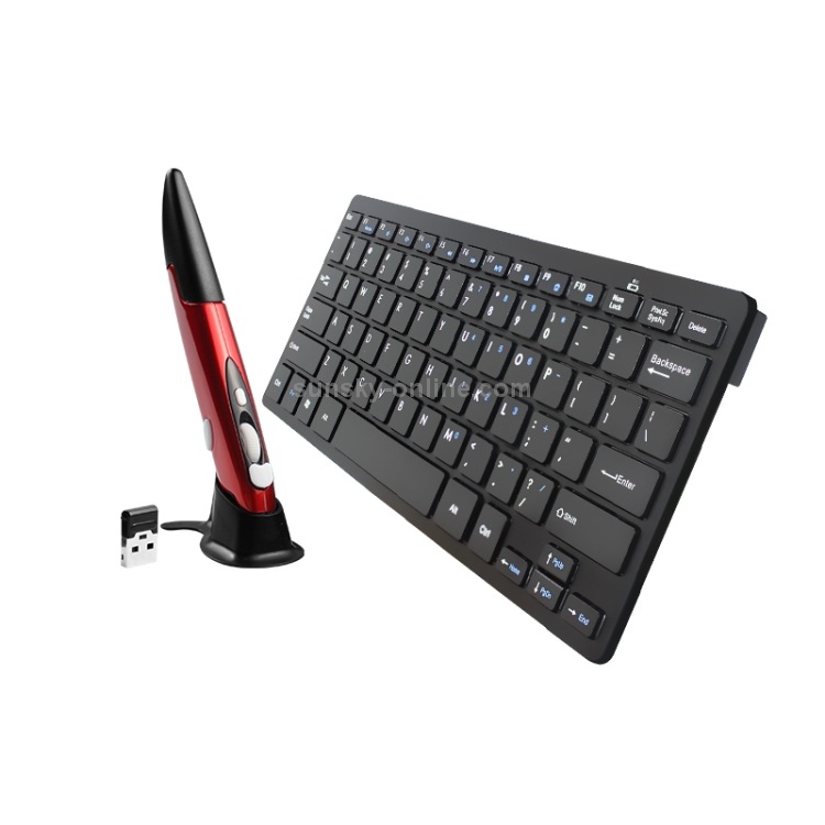 KM-808 2.4GHz Wireless Multimedia Keyboard + Wireless Optical Pen Mouse ...