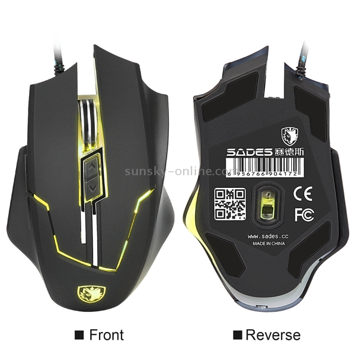 Sades Q7 Usb 유선 게이밍 마우스 광학 마우스 Led 4 색 호흡 조명 및 4 개의 조정 가능한 Dpi 레벨 및 Pc 노트북 컴퓨터 데스크탑 및 Macbook 용