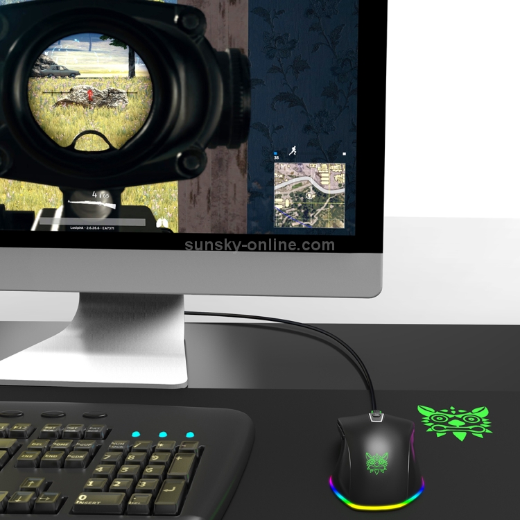 ONIKUMA CW60 8000 DPI 6 Key Button Gaming Mouse (Black)